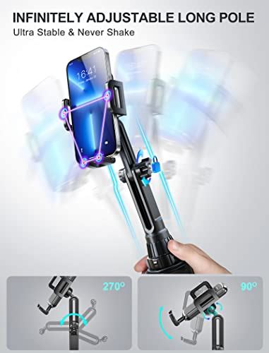 TOPGO Cup Holder Phone Mount No Shaking Height Adjustable Pole Cup