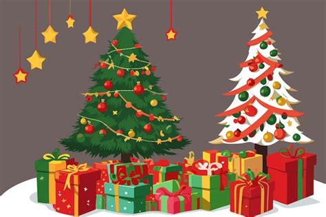 Vecteurs Et Illustrations De Noel Sapin Cadeaux En Téléchargement Gratuit Freepik