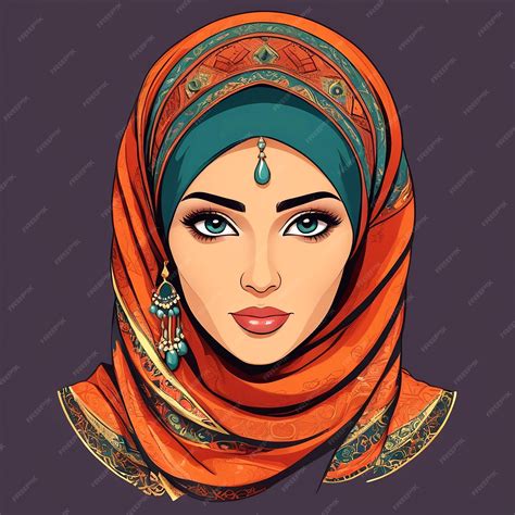 Premium Vector Colored Turban And Hijab Arab Headdress