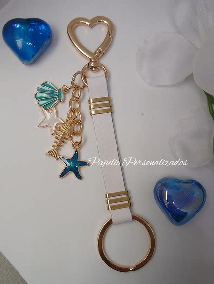 Chaveiro Personalizado De Couro Pingentes Praia Elo7