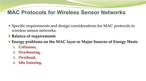 Wsn Network Mac Protocols Low Duty Cycle Protocols And Wakeup Concepts S Mac Pptx