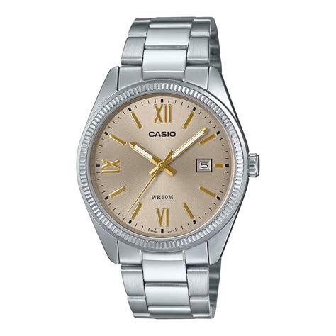 Casio General Champagne Dial Stainless Steel Mens Watch Mtp 1302dd 9a H2 Hub