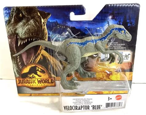 Mattel Jurassic World Dominion Ferocious Pack Velociraptor Blue