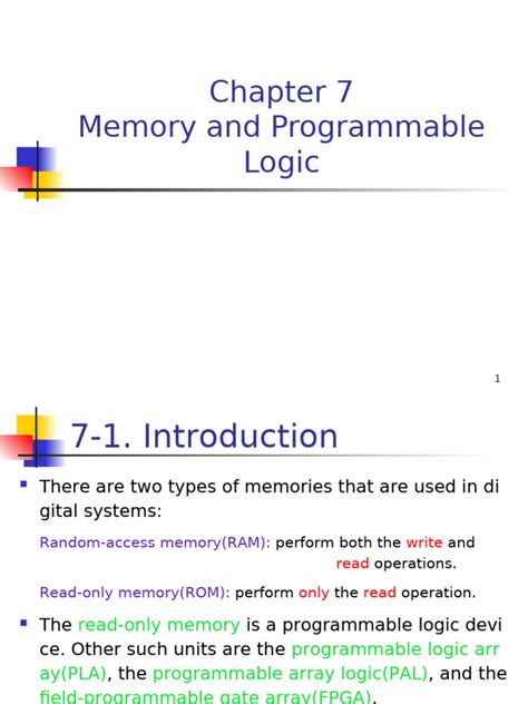Chapter 7 Memory Programmable Logic Pdf Dynamic Random Access Memory Random Access Memory