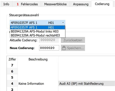 Codierung Nach Tausch D Leistungselektronik Sw Allgemeine Fragen 8p A3 Freunde