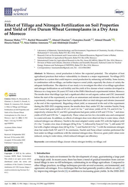 Effect of Tillage and Nitrogen Fertilization on Soil Properties and Yield of Five Durum Wheat ...