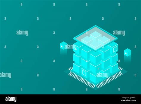 Isometric Digital Technology Web Banner Big Data Machine Learning Algorithms Analysis And