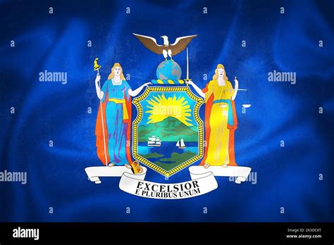 Grunge 3d Illustration Of New York State Of Usa Flag Concept Of New