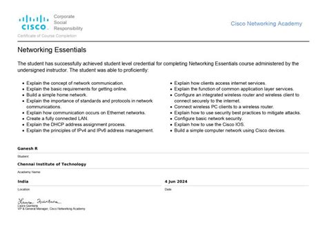 Completing Ciscos Networking Essentials Course Ganesh R Cit Posted On The Topic Linkedin