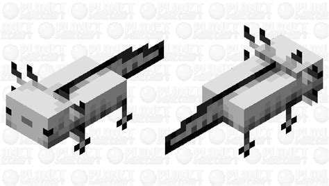 Monochrome Axolotl Minecraft Mob Skin