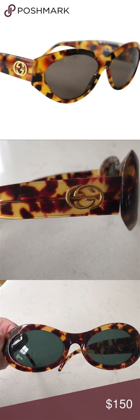 Gucci Brown Vintage Oval Tortoise Gold Gg 2400 😎 Sunglasses