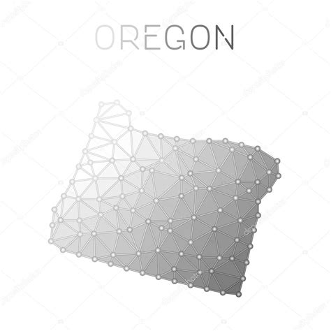 Oregon Polygonal Vector Map Stock Vector By ©gagarych 123527828
