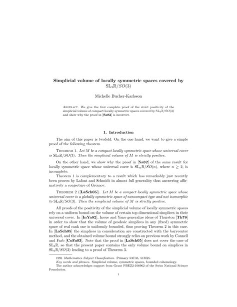 Pdf Simplicial Volume Of Locally Symmetric Spaces Covered By Sl3rso3