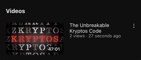 Kryptos New Lemmino Video Rlemmino