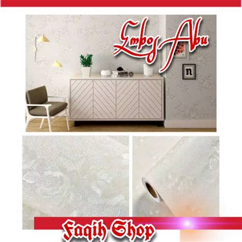 Jual Wallpaper Stiker Dinding Motif Embos Abu Shopee Indonesia