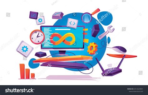 software engineer concept web design development stock vector royalty