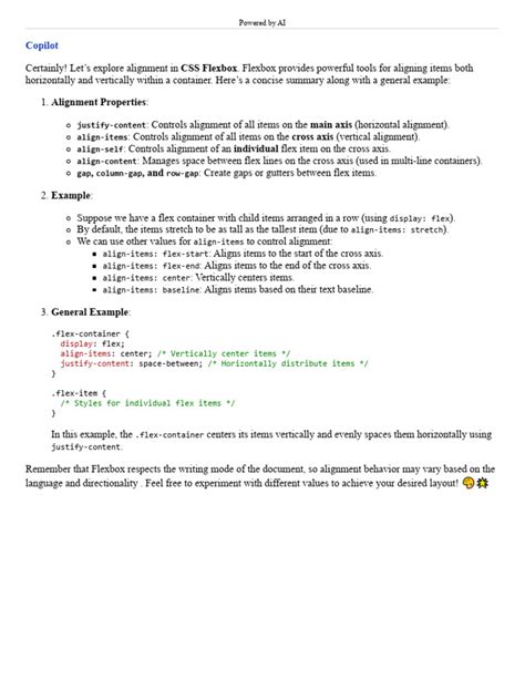 Alignment In Css Flex Box Pdf