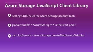 Azure Blob Storage Javascript Client Library PPT