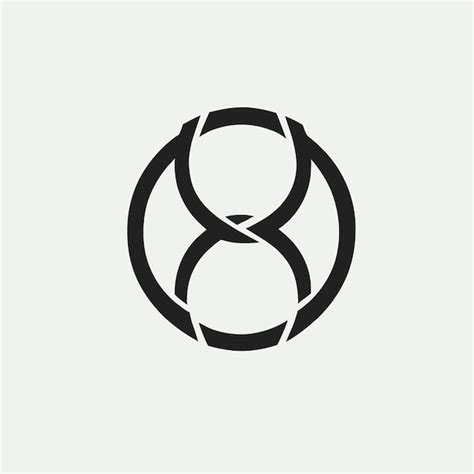 Premium Vector A Black And White Logo With The Letter 8 In A Circle
