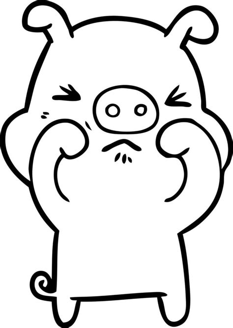 dessin animé cochon grincheux Telecharger Vectoriel Gratuit Clipart Graphique
