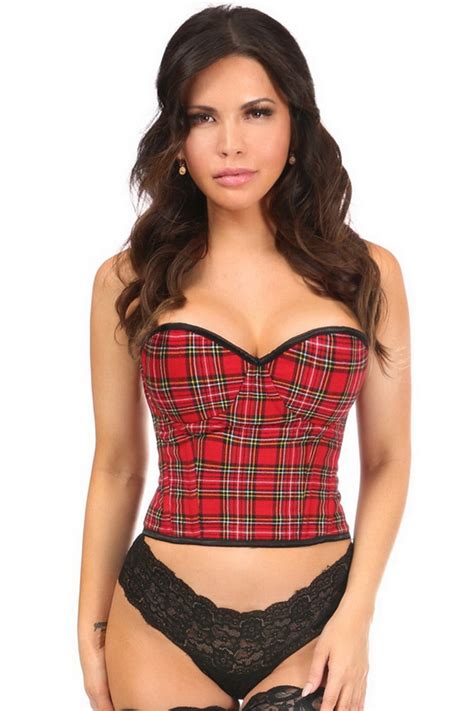 Plus Size Red Cropped Bustier Set Spicy Lingerie