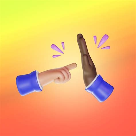 Premium Photo Hand 3d Emoji Gesture Hands Fingers Pointing Emoji 3d