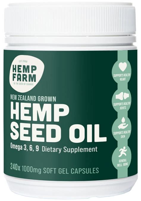 Hemp Farm Hemp Seed Oil 1000mg Softgel Capsules 240 Hemp Farm