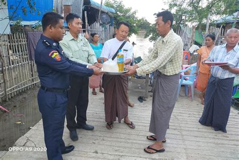 မင်းလှမြို့နယ်တွင် ဧရာဝတီမြစ်ရေဝင်ရောက်မှုကြောင့် ယာယီပြောင်းရွှေ့နေထိုင်သည့် အိမ်‌ထောင်စုဝင်မ