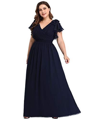 Alisapan Womens Formal Evening Dresses Chiffon Plus Size Long Bridesmaid Dress 7709
