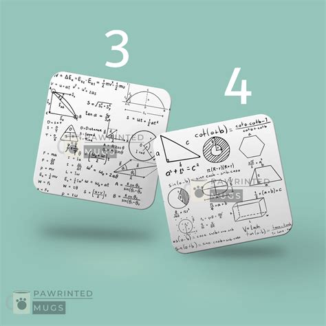 Calculus Physics Trigonometry Cheat Sheet Inspired Mugs And Rubber Coaster Pawrintedmugs Unitop
