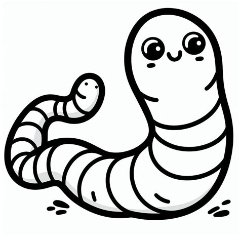 Coloriage Un Ver De Terre Mignon Télécharger Et Imprimer Gratuit Sur