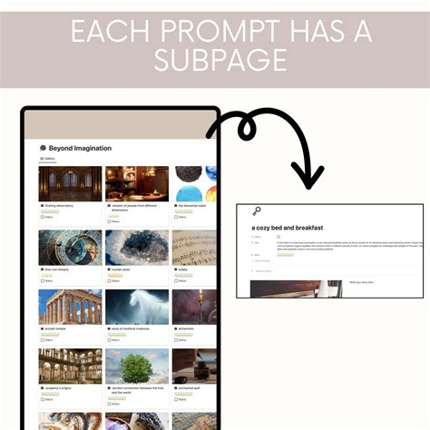 writing prompts notion template for fiction authors notion for writing
