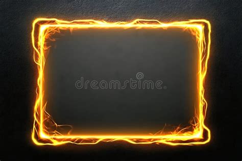 Fiery Orange Glow Frame On Dark Background Stock Illustration