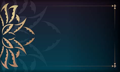 추상적 인 금 장식과 텍스트 공간을 가진 그라데이션 블루 배경 0명에 대한 스톡 벡터 아트 및 기타 이미지 0명 곡선 그라데이션 Istock