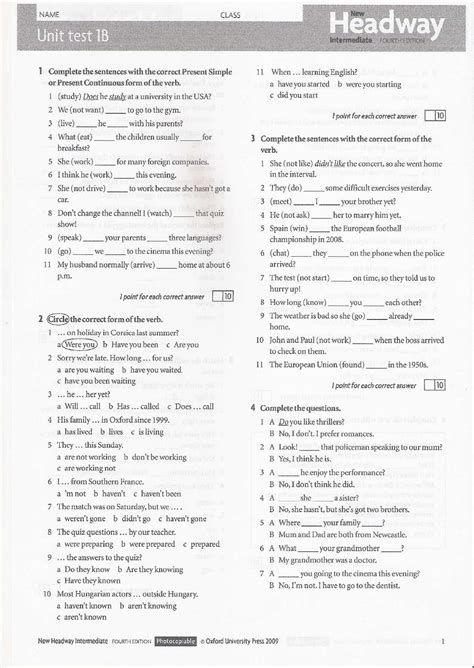 New Headway Intermediate Fourth Edition Unit Test Vseraaffiliates