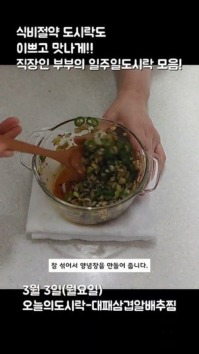직장인부부 식비절약 일주일도시락 Youtube