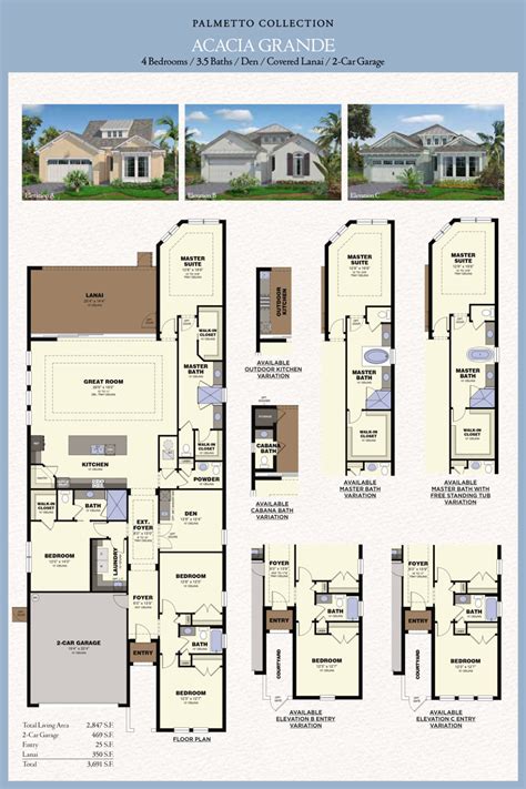 Acacia Grande House Plans Palmetto Collection In Naples