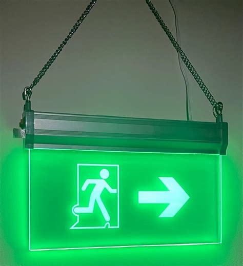 Rectangular White LED Exit Signage For Industrial Dimension 300x225x25 Mm At 1600 Piece In