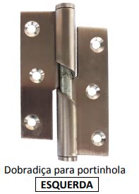 KIT PAR DE DOBRADICA INOX AUTORET PORTINHOLA DIREITA IMP Portal De