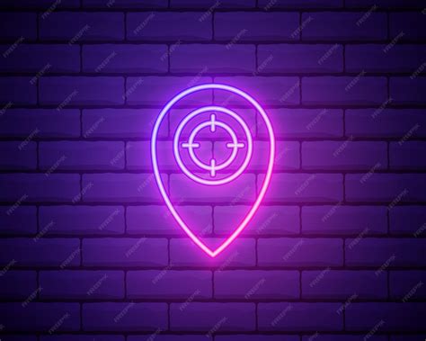 Premium Vector Pin And Focus Icon Aim Neon Style Icon Simple Thin Line Outline Vector Of Web