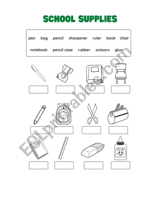 School Supplies Esl Worksheet By Pika789 Worksheets Library