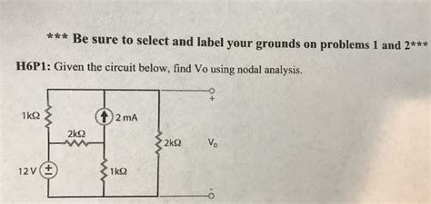 Solved Given The Circuit Below Find Vo Using Nodal