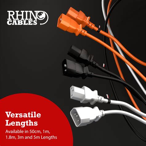 IEC Mains Lead Extension Cable Male To Female C To C Rhinocables Co Uk