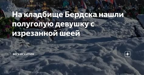 На кладбище Бердска нашли полуголую девушку с изрезанной шеей Весь