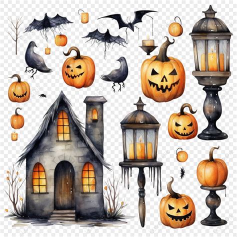 수채화 할로윈 클립 아트 Png 클립 아트 그래픽휴일귀신 Png 일러스트 무료 다운로드 Lovepik