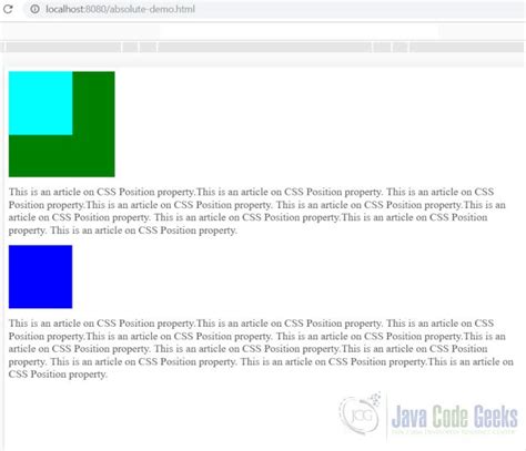css position relative vs position absolute java code geeks