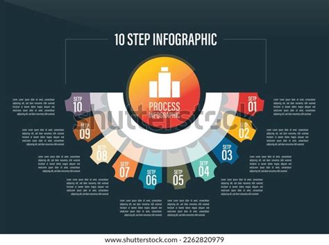 Process Infographic Step Infographic Dark Color Stock Vector Royalty Free