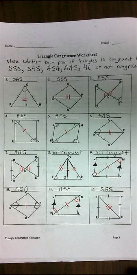 Triangle Congruence Practice Worksheet Proworksheet