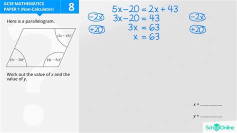 GCSE Secondary Maths Age 13 17 Algebra Parallelogram Explained Maths