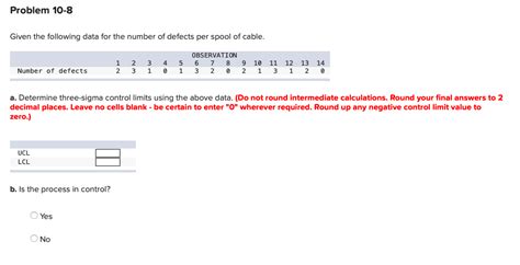 Solved Problem 10 8 Given The Following Data For The Number